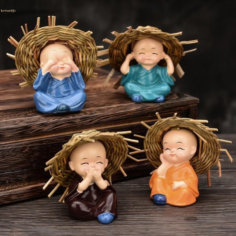 Funky Little Monk Car Decorations Set of 4 Resin Crafts for an Awesome ...