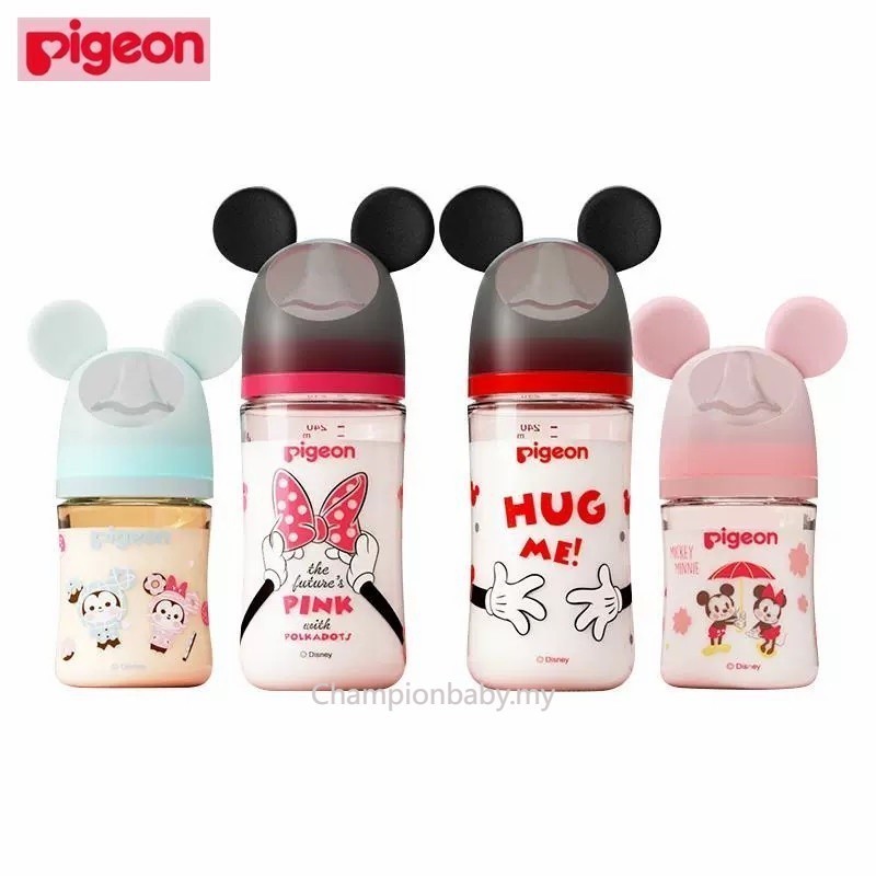 Pigeon Disney Series milk bottle, PPSU&Glass material high temperature sterilization Anti-colic ...