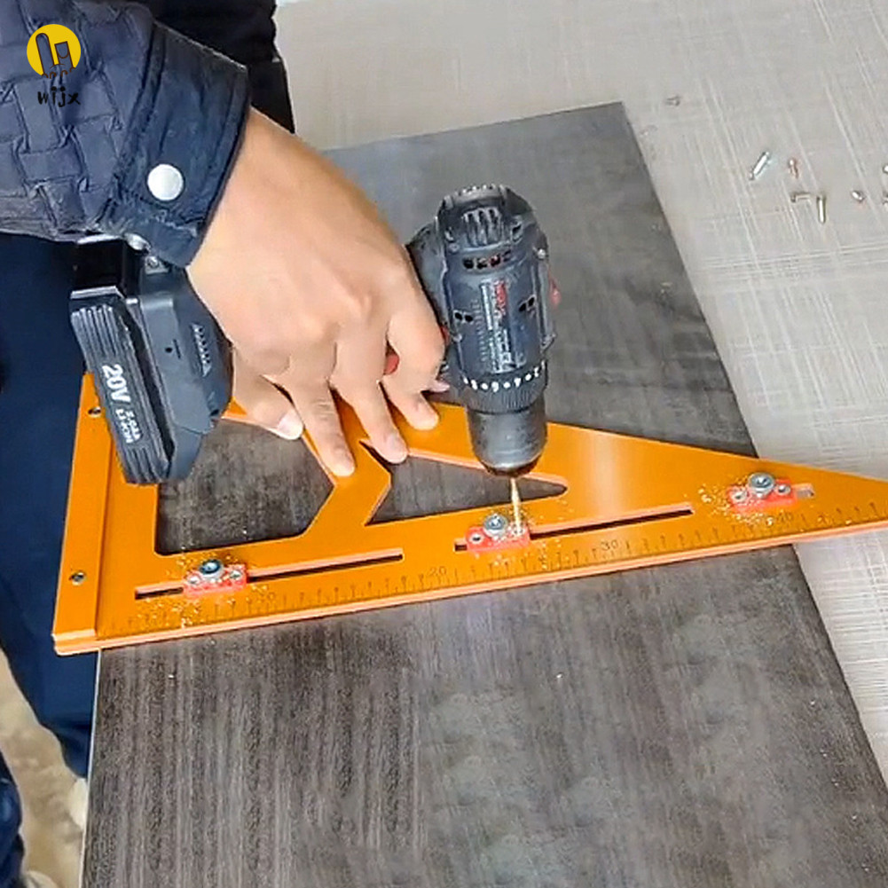 Wijx Woodworking Triangles Ruler With Hole Punching Slide High Strength ...