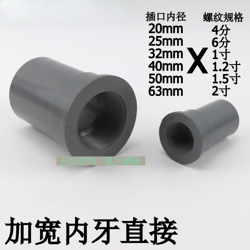 Pvc Water Supply Widened Plastic Internal Thread Directly UPVC Wide ...