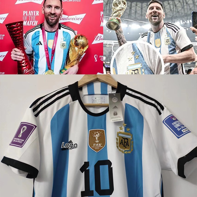 3 stars Argentina home Away jersey fans Champion Edition Football Shirt ...
