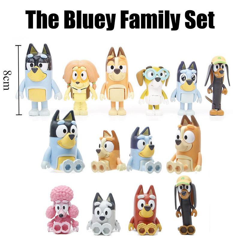 Bingo‘s Family Articulado Bluey Joint Movable Dolls Figures The Bluey ...
