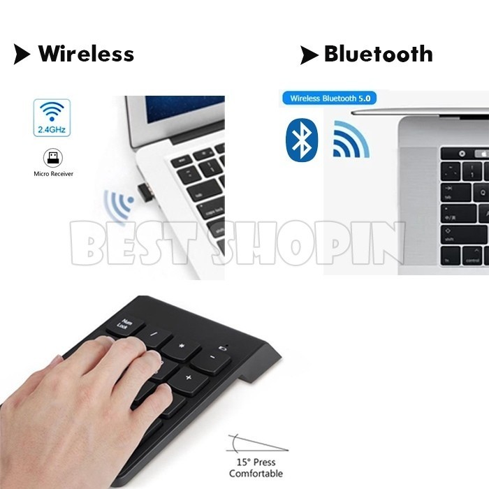 2.4G Wireless USB Numeric Keypad Mini Numpad 18 Keys Digital Keyboard ...