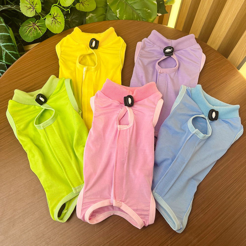 Pet Recovery Suit Cat Clothes Anti Licking Shirt Surgery Suit Baju ...
