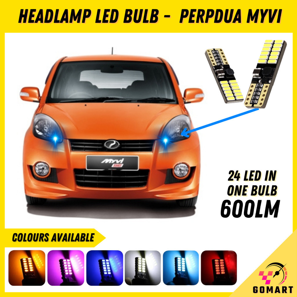 PERODUA MYVI LOW BEAM HEADLIGHT T10 LED BULB Small Headlamp Head Lamp ...