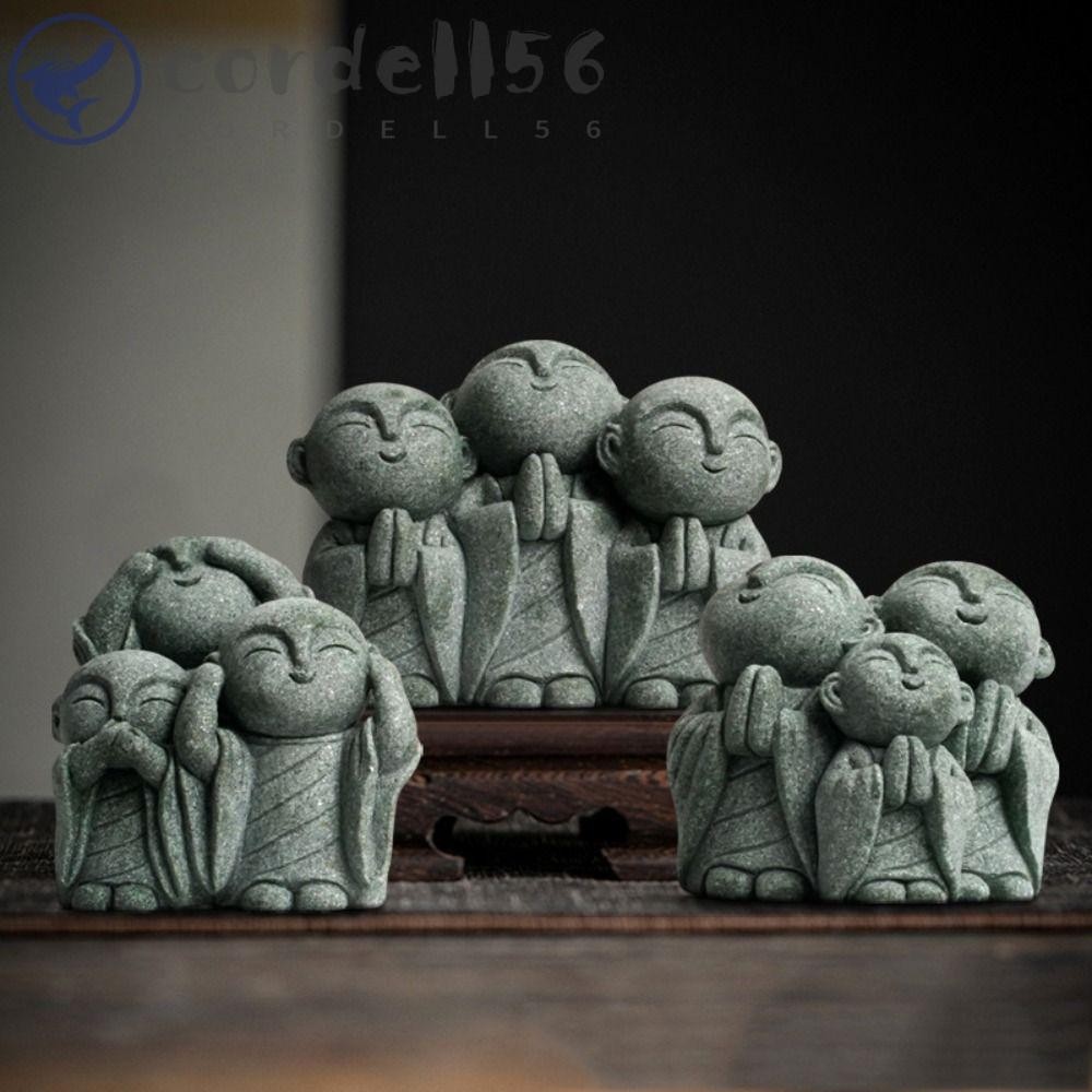 CORDELL Little Monk Statue, Little Monk Shape Japanese Style Resin ...