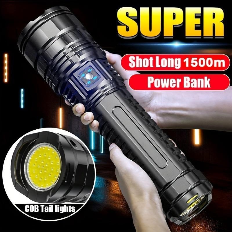 NEW FlashLight Built-in 15000mah battery Spotlights 9km 990000000LM ...