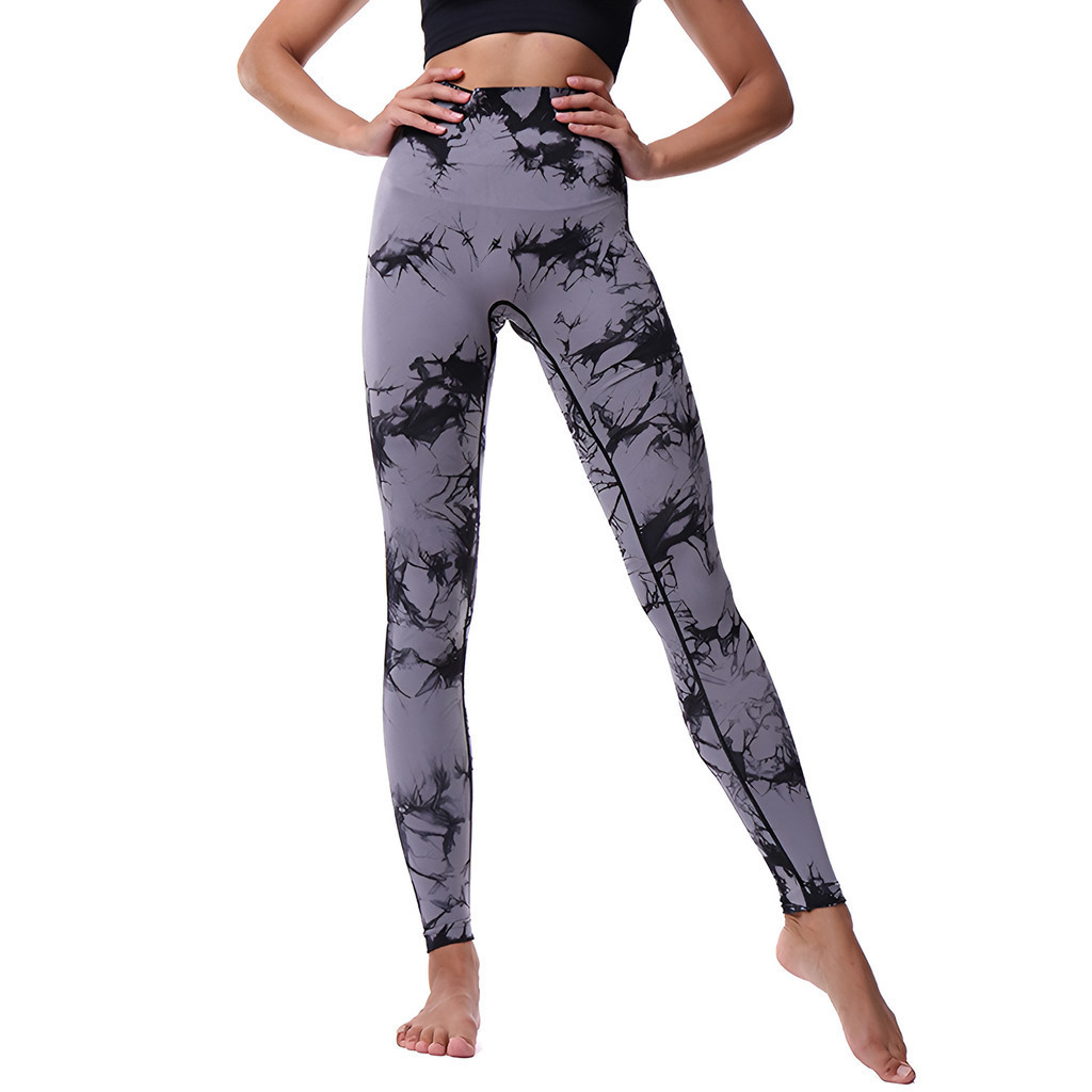 Tie Dye Seamless Leggings for Women High Waist Yoga Pants, Scrunch Butt Lifting Elastic Tights ...
