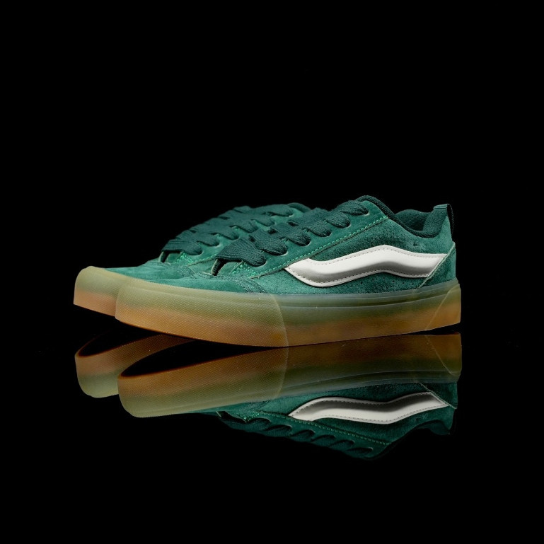 Vans Classics Knu Skool Green Raw Rubber Low-Top Casual Sneakers ...
