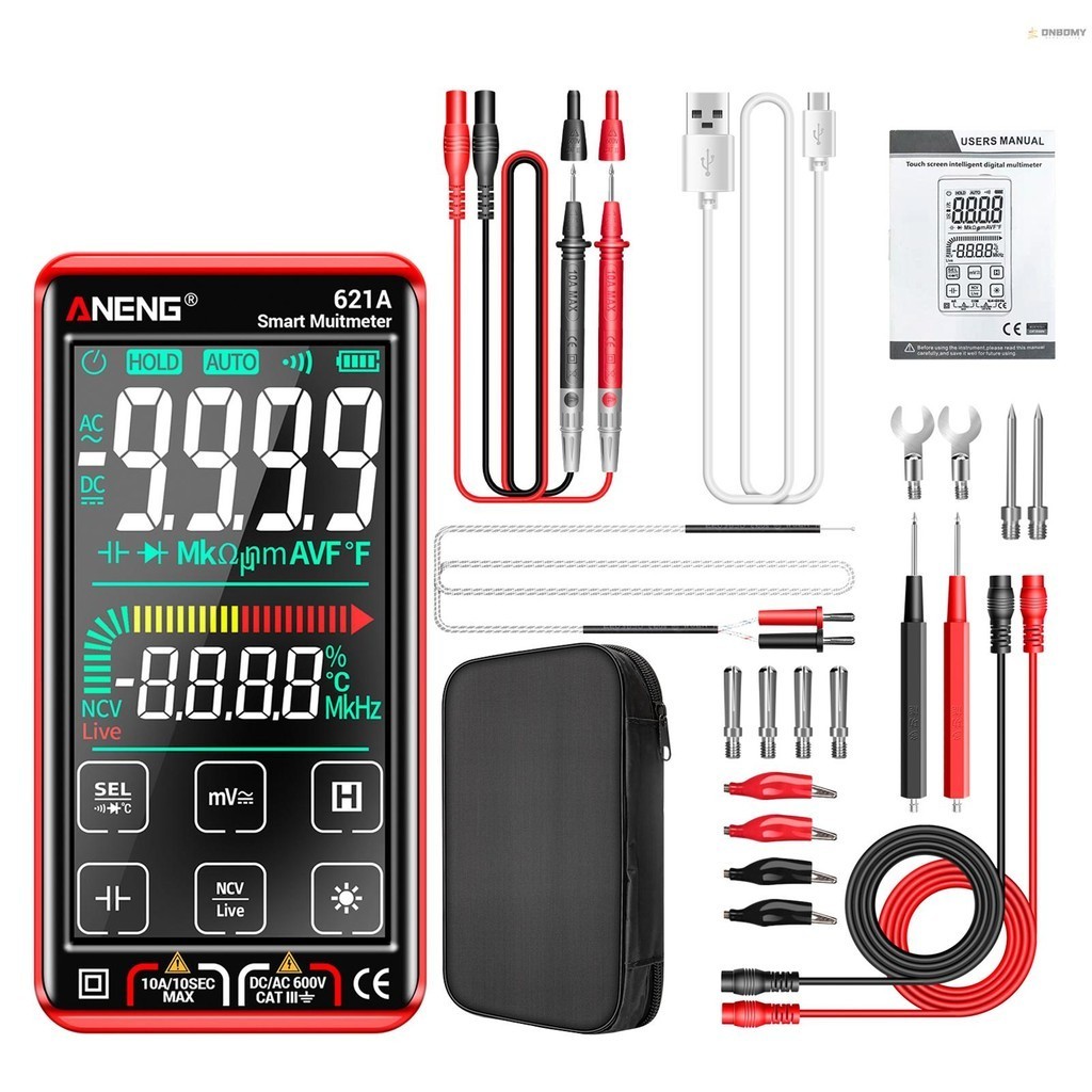 ANENG 621A Touch Screen Intelligent Digital Multimeter 9999 Counts Auto ...