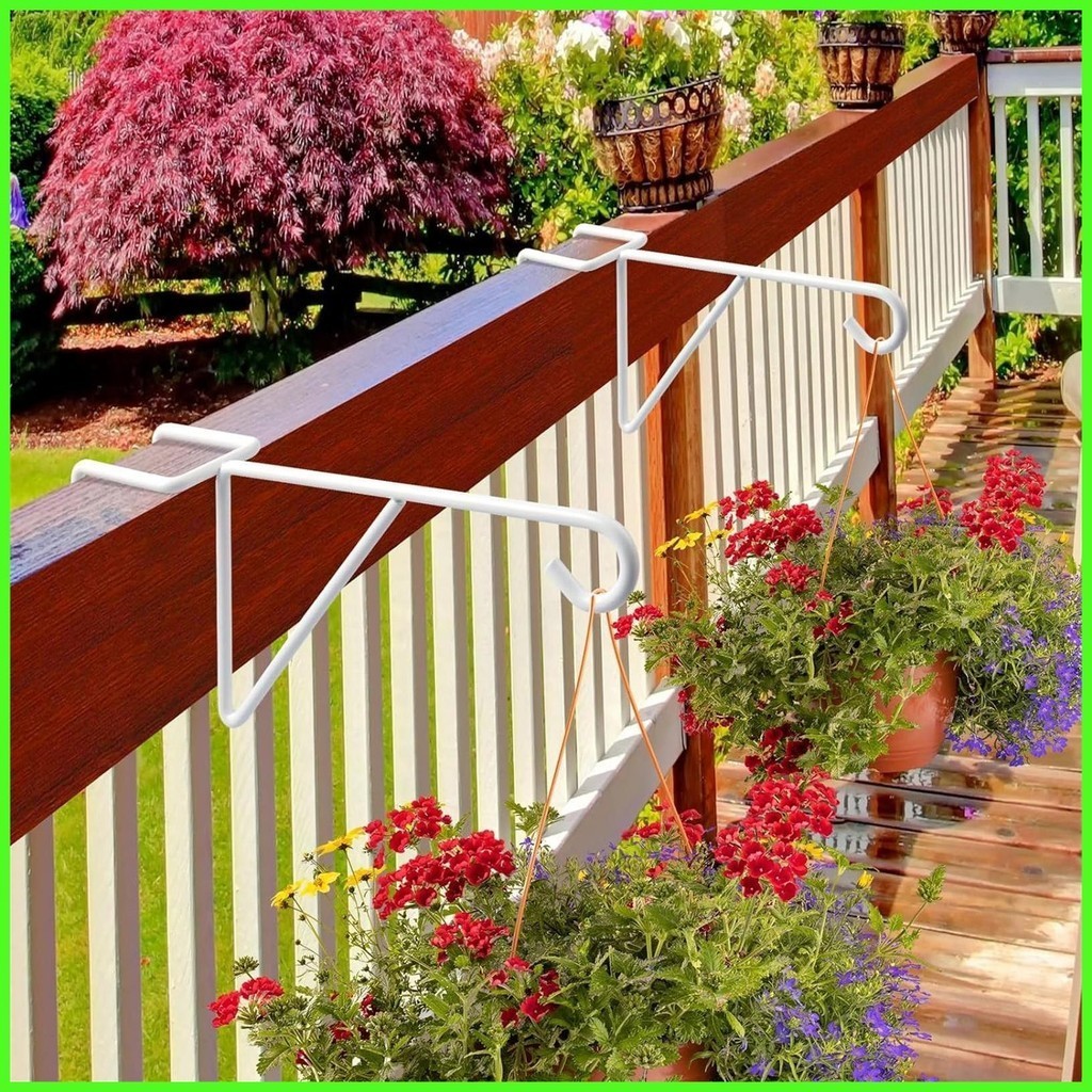 Fence Plant Hangers White Powder Coated Steel Fence Hooks Heavy Duty ...