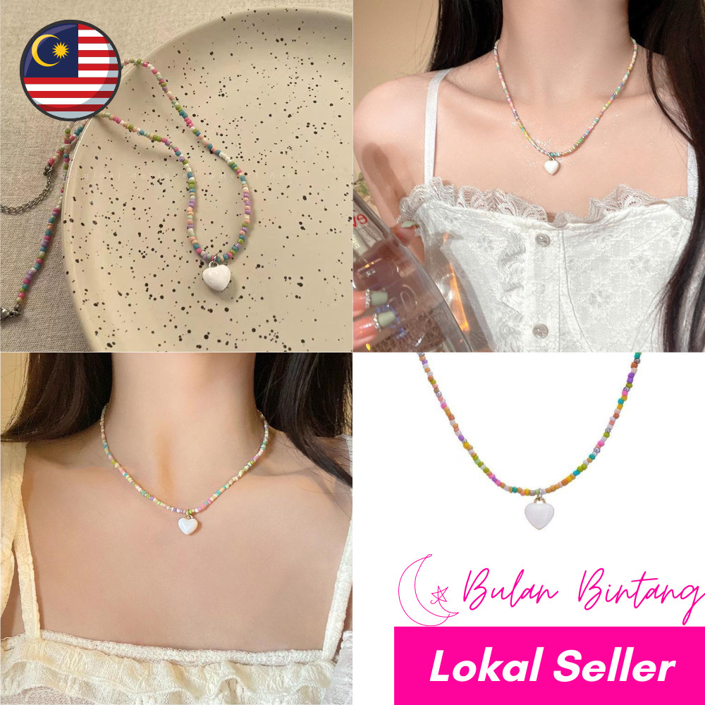 LOKAL Ready Stock📌📌📌 Rantai leher Lisa📌📌📌 Rantai Manik Hat Berwarna ...