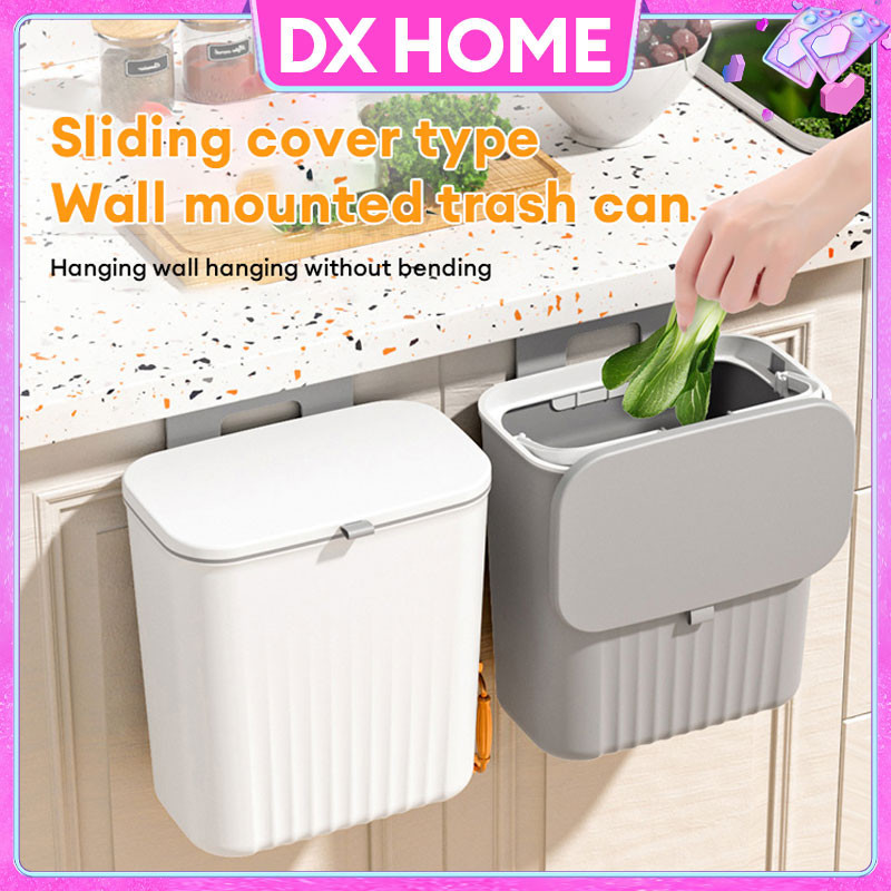 Upgraded Kitchen Hanging Dustbin Wall Mounted Rubbish Bin 9L Trash ...