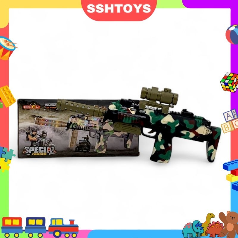 Sound And Light Army Toy Shooter Kids Children Battery Operated Tentera ...