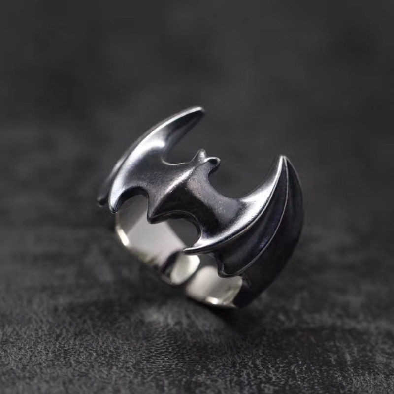 Batman ring Hip hop fashion personality ring Retro Open Ring | Shopee ...