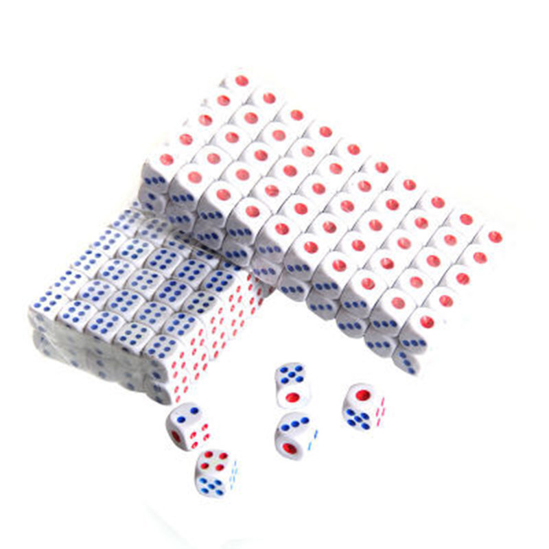 100Pcs/Pack White Cube Square Dice Hexahedron Party Drinking Playing ...