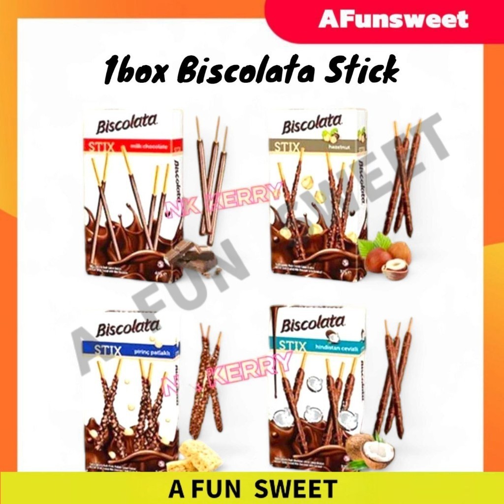 1box x32g Biscolata Stix biscuit stick (MIlk CHO / hazelnut / crispy ...