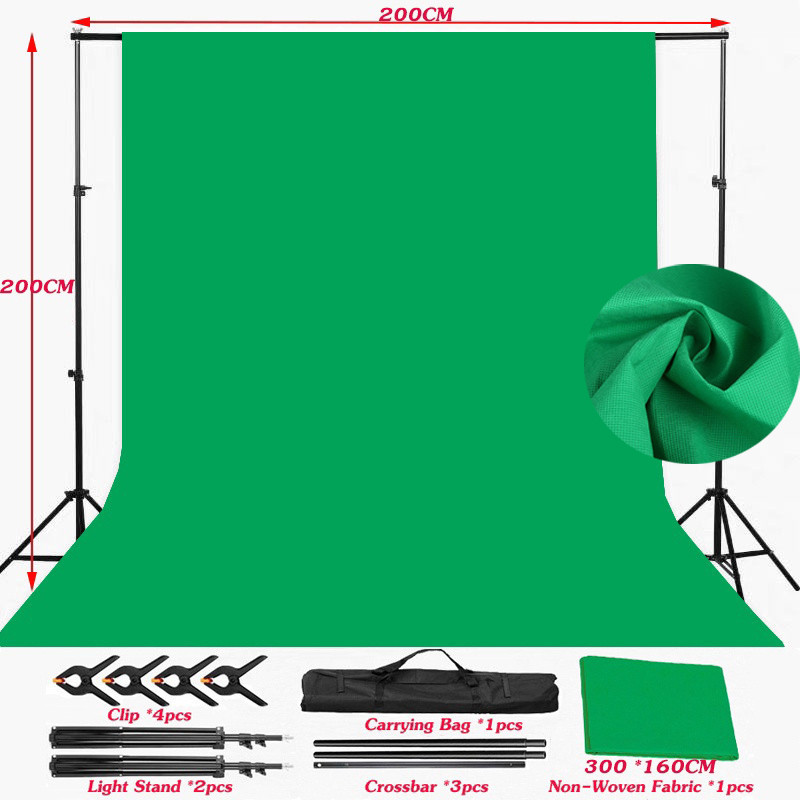 Photo Studio 2x2m Photography Scene Background Stand & 3x1.6m Backdrop ...