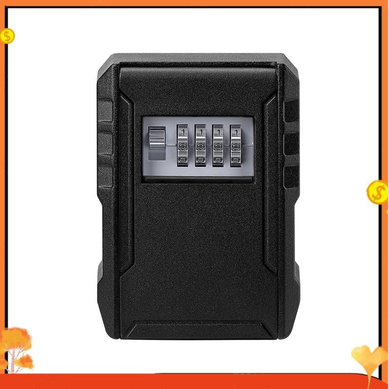 Metal Password Key Box Wall Mounted 4 Digits Password Storage Box ...