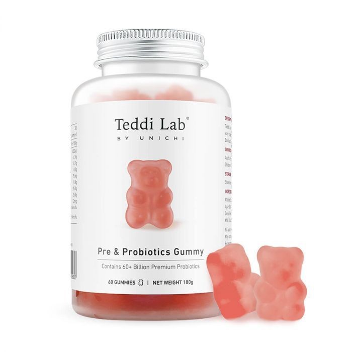 Unichi Teddi Lab Vitamin Gummy, 60pcs/Bottle (Rose Collagen/ Pre ...