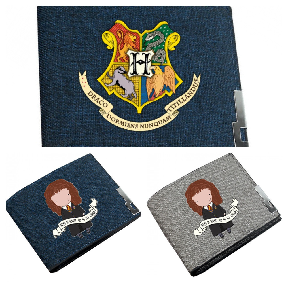 Printed Canvas Metal Trim BiFold Wallet Anime Undead Boy School Four ...
