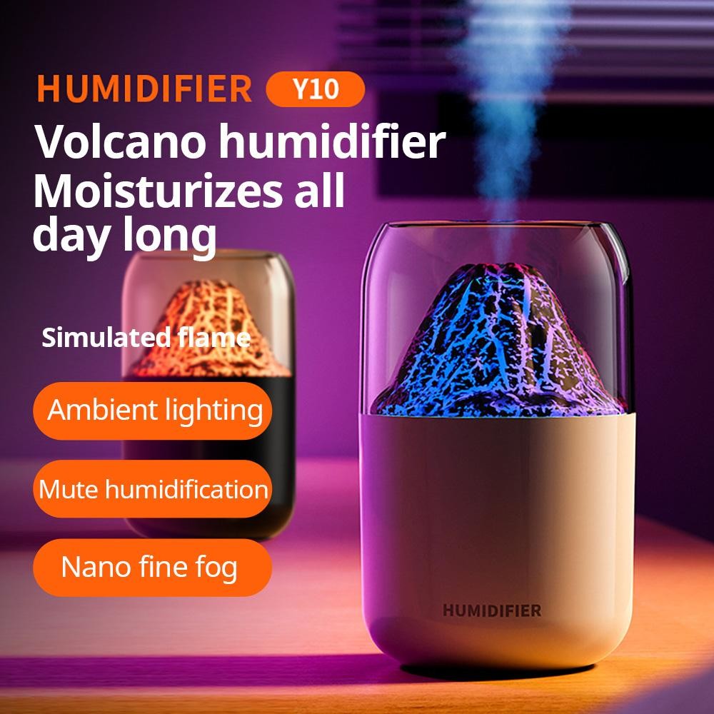 Volcano Humidifier Colorful Flame Humidifier Silent Essential Oil ...