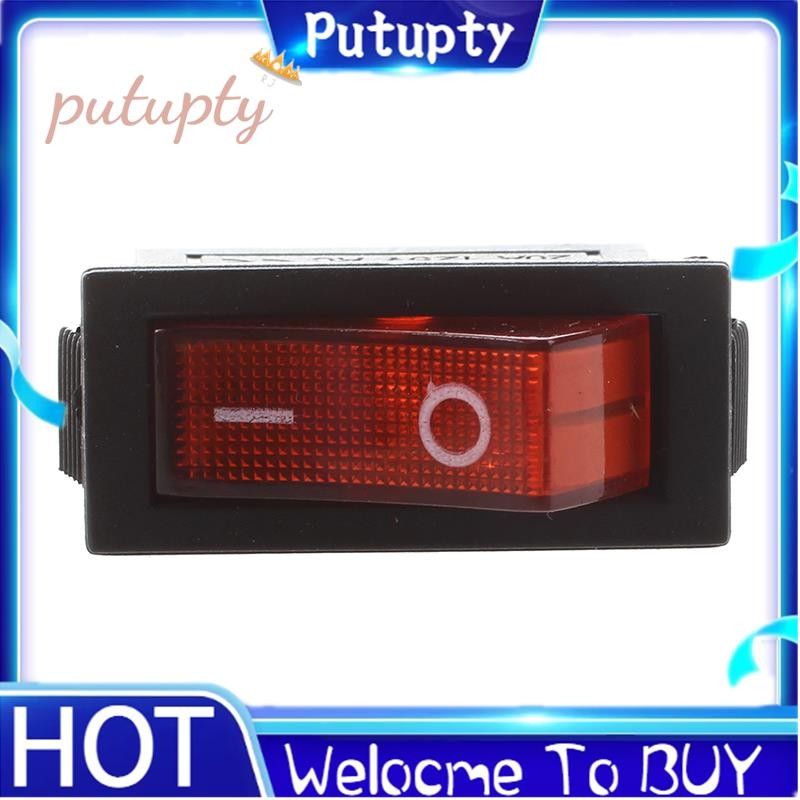 AC 16A/250V 20A/125V Red Light Illuminated On Off SPST Boat Rocker Switch x 5 Pcs | Shopee Malaysia