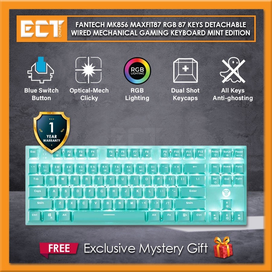 Fantech MK856 MAXFIT87 RGB 87 Keys Detachable Wired Mechanical Gaming ...