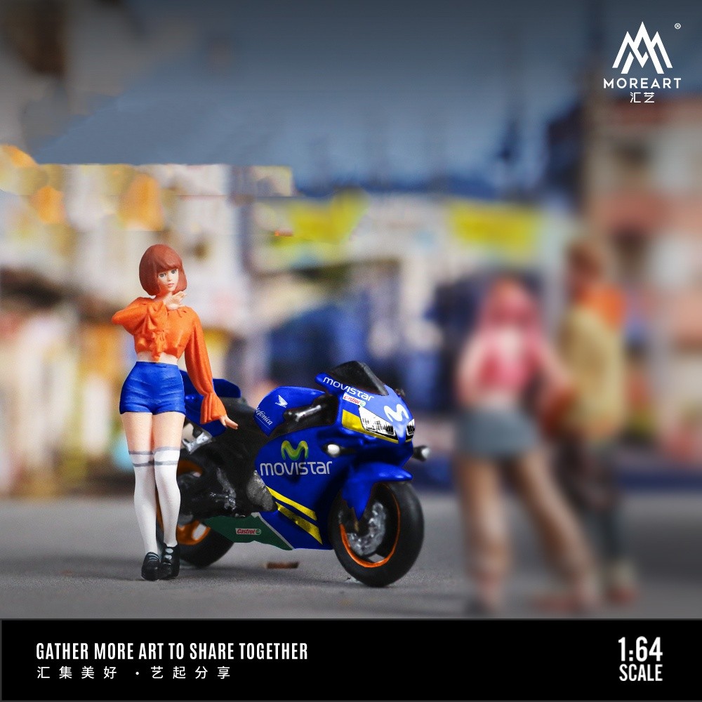 MoreArt 1:64 CBR600RR Beautiful Blue Girl Motorcycle Doll Set | Shopee ...