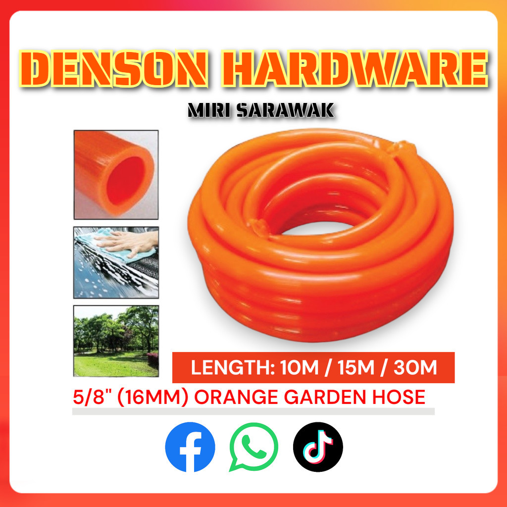 Orange Hose 10M / 30M High Quality 16MM (5/8") Garden Orange Hose (2mm ...