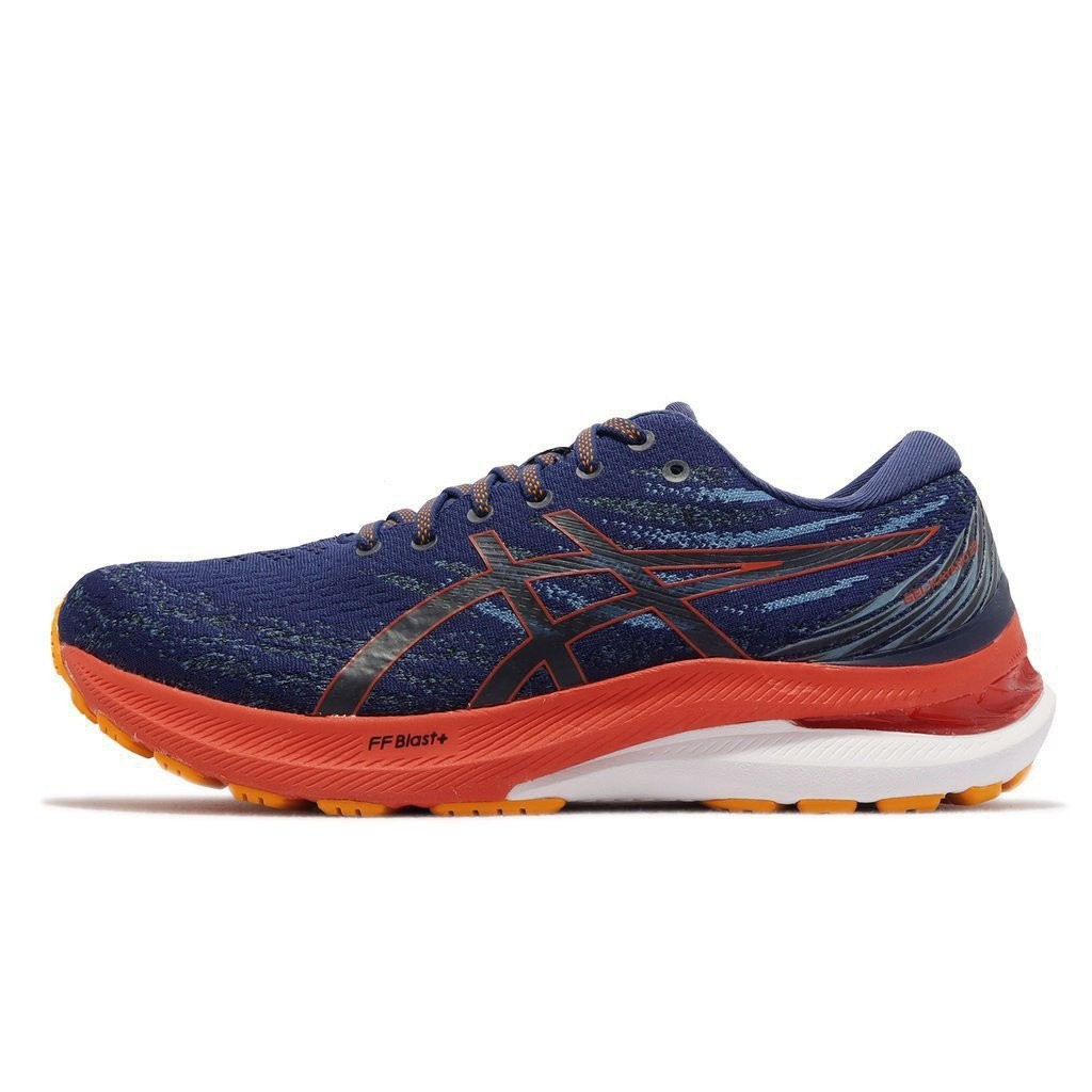 New Gel-Kayano 29 4E, Latest Model, Dark Blue, Orange, Red Men [1011B ...