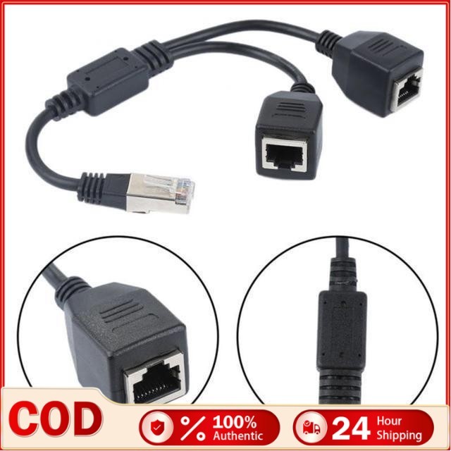 Ethernet RJ45 LAN Network Extension Splitter Cable 0.3m Suitable for ...
