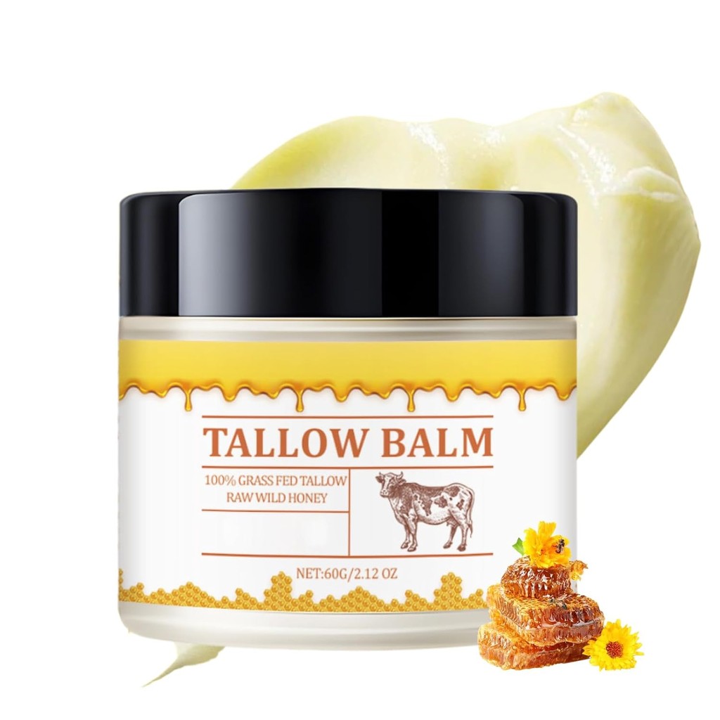 Tallow an Honey Balm-Tallow daging lembu untuk kulit-balsem Tallow untuk wajah dengan Raw Wil ...