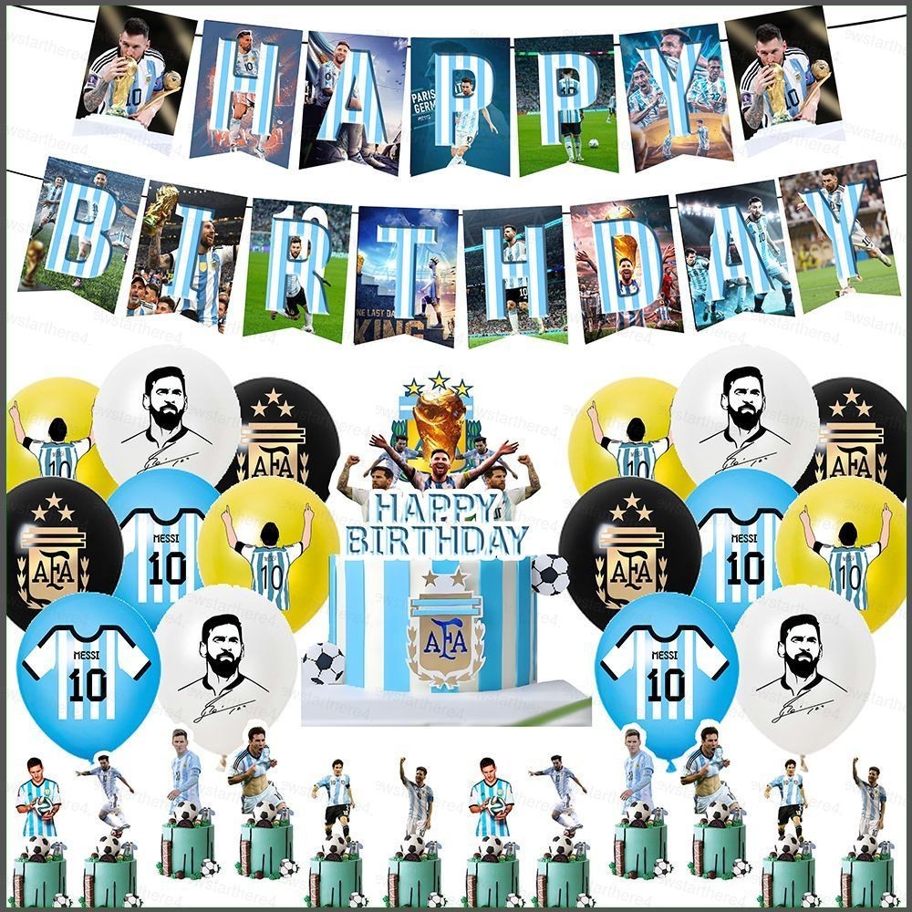 NS4 Lionel Messi football star theme kids birthday party decorations ...