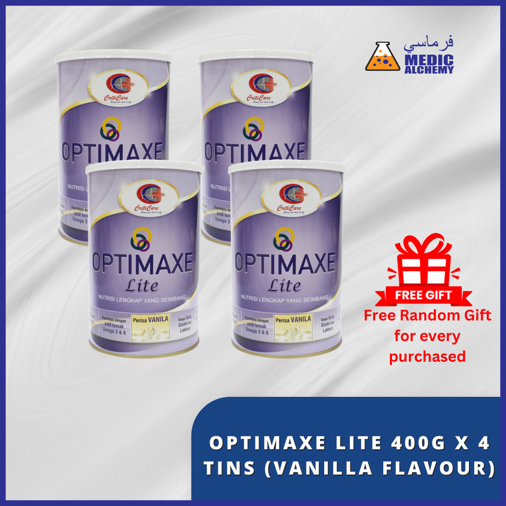 OPTIMAXE LITE MILK POWDER 400g X 4 TINS (Similar to Nutren Optimum ...