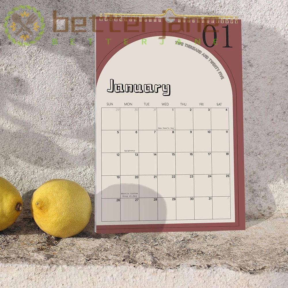 BETTER-JANE Wall Calendar, 2025.1~2026.6 Organiser 2025 Monthly ...
