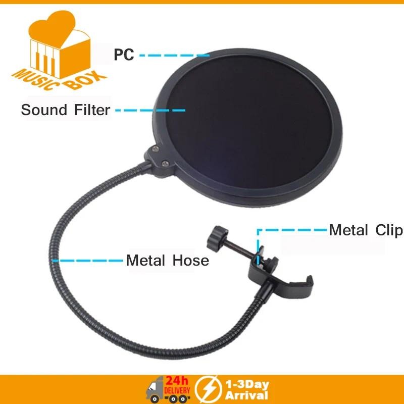 Microphone Pop Filter Studio Recording Dual Layer Pop Sound Filter ...