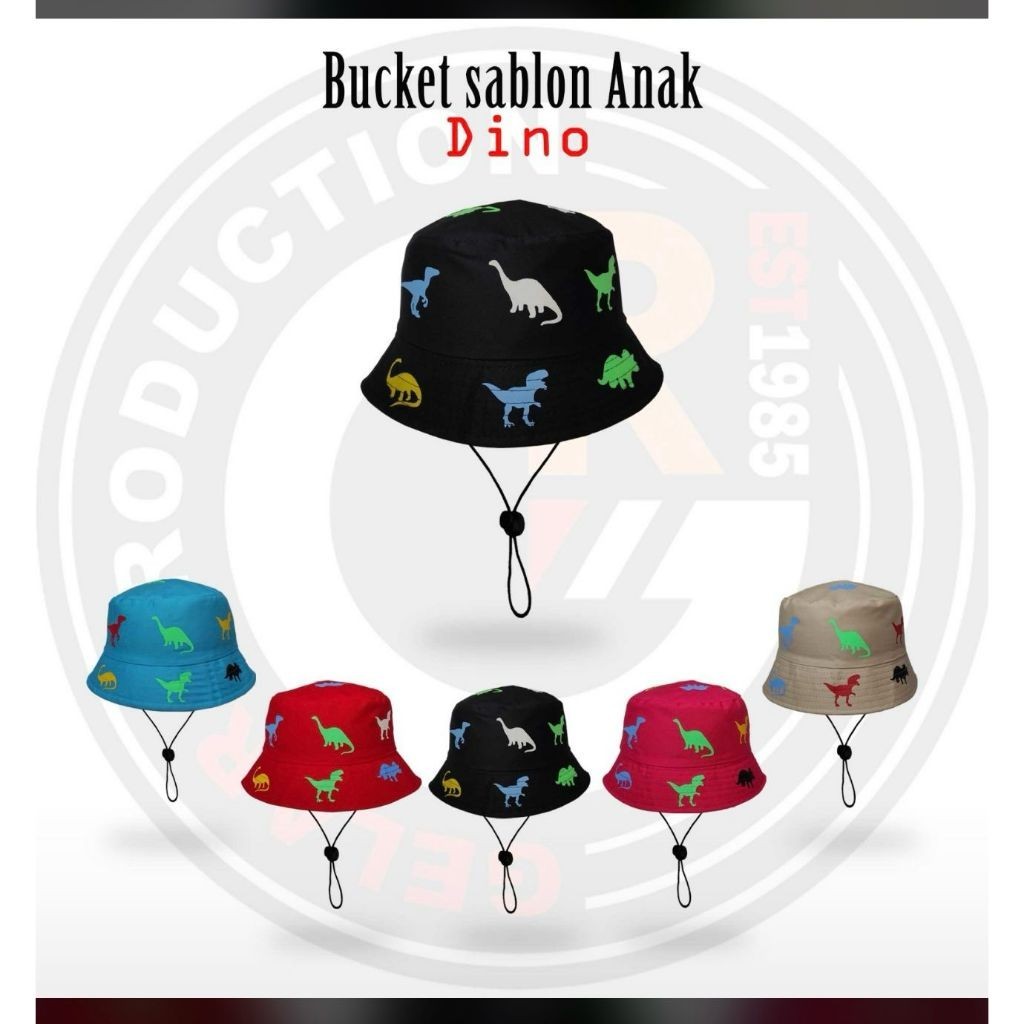 Bucket Hats For Boys FULL Of Dino Screen Printing Many | Shopee Malaysia
