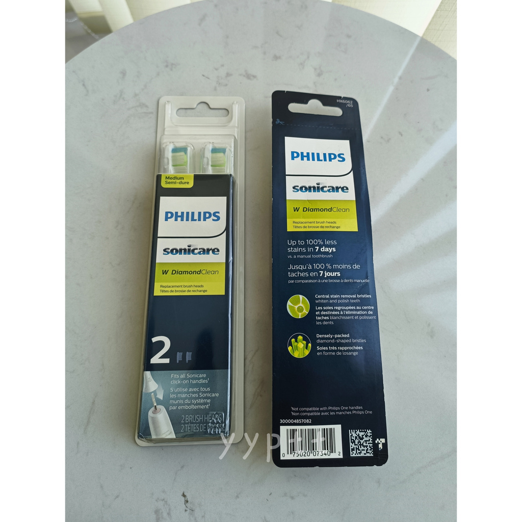 SONICARE W DiamondClean relpacement Brush heads - (2 Pcs/Pack) | Shopee ...