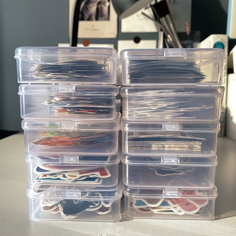 1pc Desktop Transparent Plastic Storage Box,for Scrapbooking, Dustproof ...