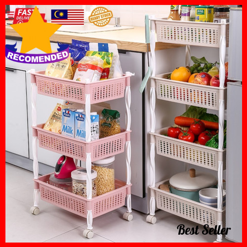 4 Tier Multipurpose Rack for Makeup and Dry Grocery Storage, Including ...