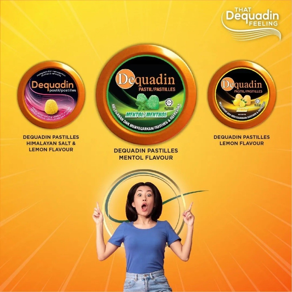 DEQUADIN PASTILLES LEMON MENTHOL (TIN / PKT) SOOTHES & REFRESHES THROAT ...