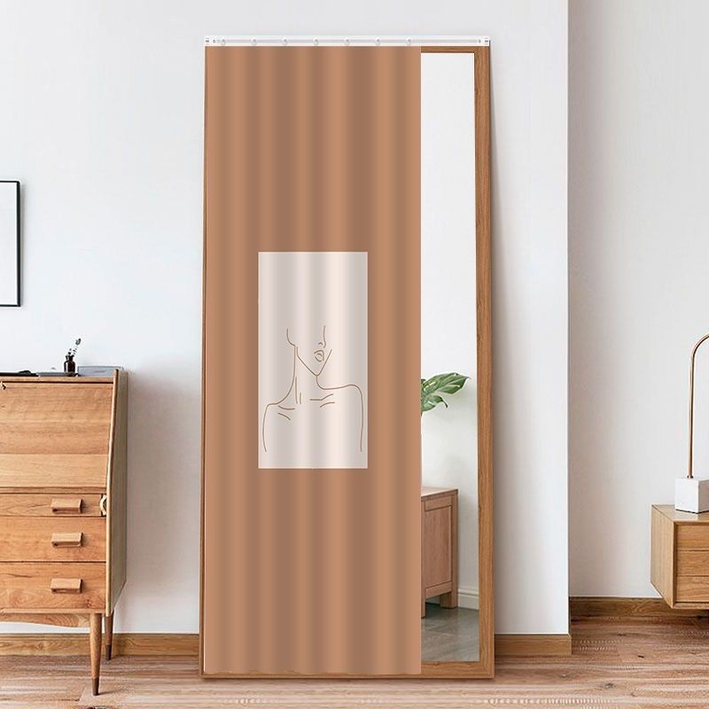 Perforation-free Self-adhesive Slide Curtain Mirror Curtain Cartoon ...