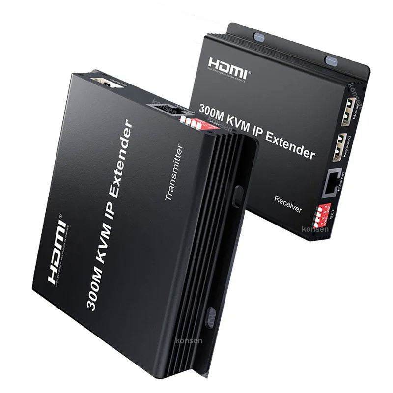 300M HDMI Extender over IP Rj45 Cat6 Ethernet Cable 1080P HDMI KVM ...