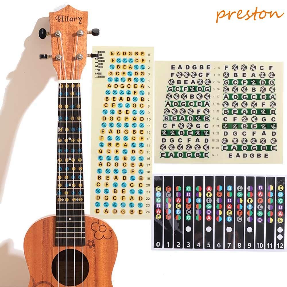 PRESTON Guitar Scales Stickers Learning Portable Frets Note Decal ...