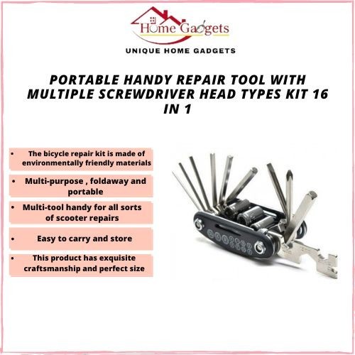 Portable Handy Repair Tool with Multiple Screwdriver Head Types Kit ...