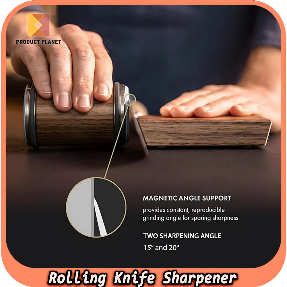 NEW Rolling Knife Sharpener Kit For Straight Edge Roller Knife Sharpening With Industry Diamonds ...