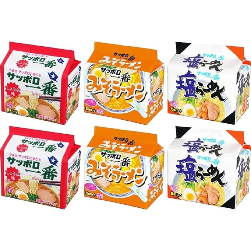 Sapporo Ichiban bagged ramen 5-serving packs of 3 kinds x 2 (soy sauce ...