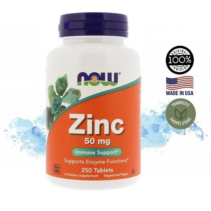 NOW Foods, Zinc, 50 mg, Zinc Gluconate, 100 Tablets | 250 Tablets ...