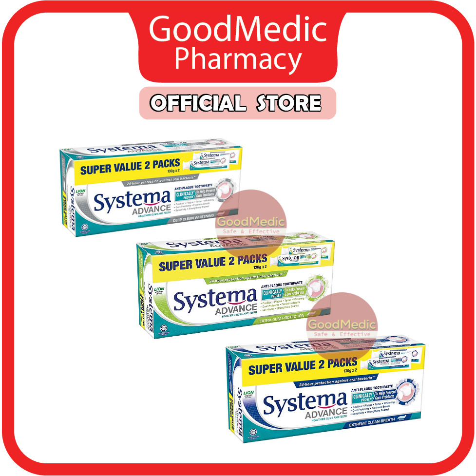 SYSTEMA Advance Toothpaste (2x130g) (Extra Gum Protection / Deep Clean ...